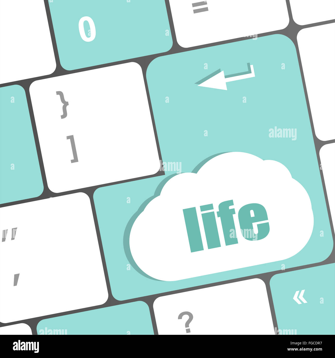Life key in place of enter key - social concept Stock Photo - Alamy