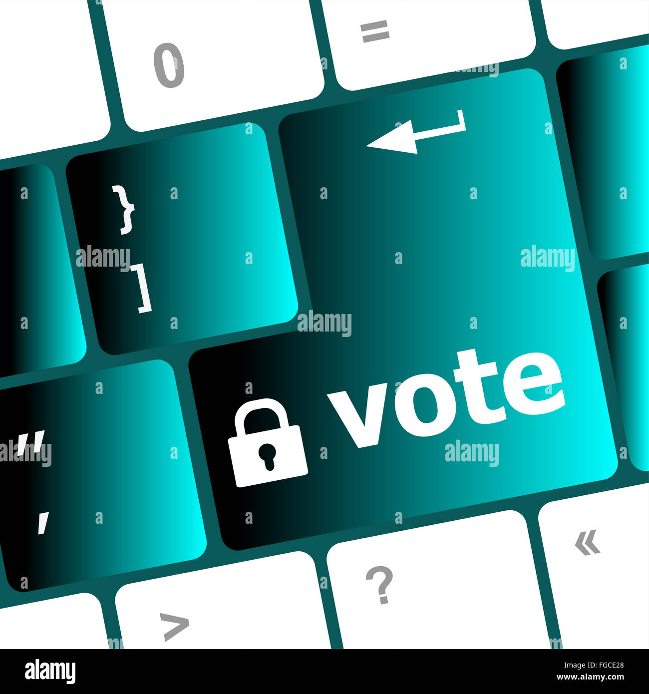 vote button on computer keyboard key Stock Photo - Alamy