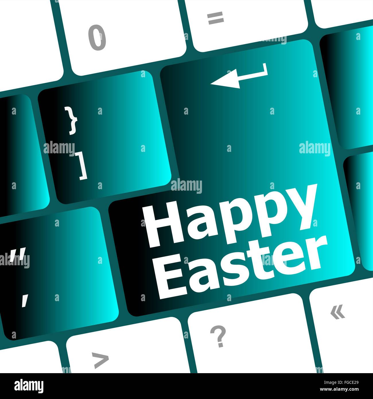 Happy Easter text button on keyboard keys Stock Photo - Alamy