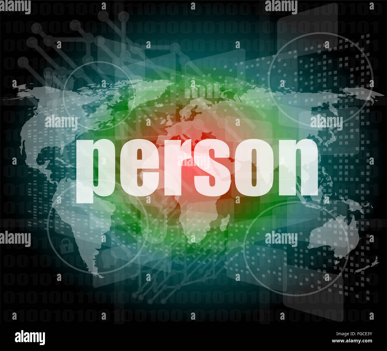 person word on digital touch screen Stock Photo - Alamy