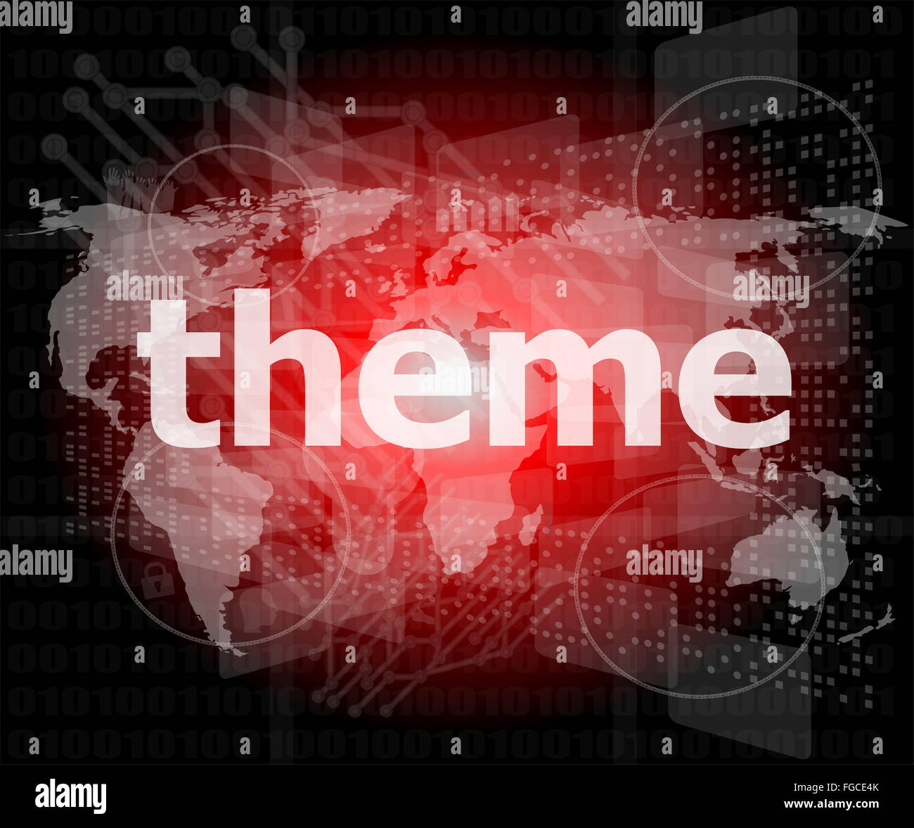 theme word, backgrounds touch screen with transparent buttons. concept ...