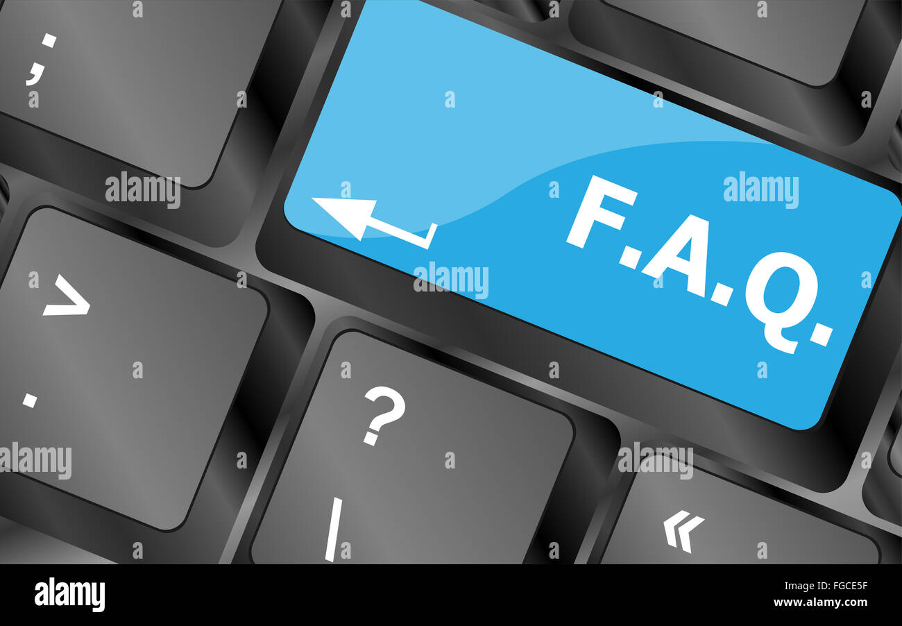 keyboard with faq button - business concept Stock Photo - Alamy