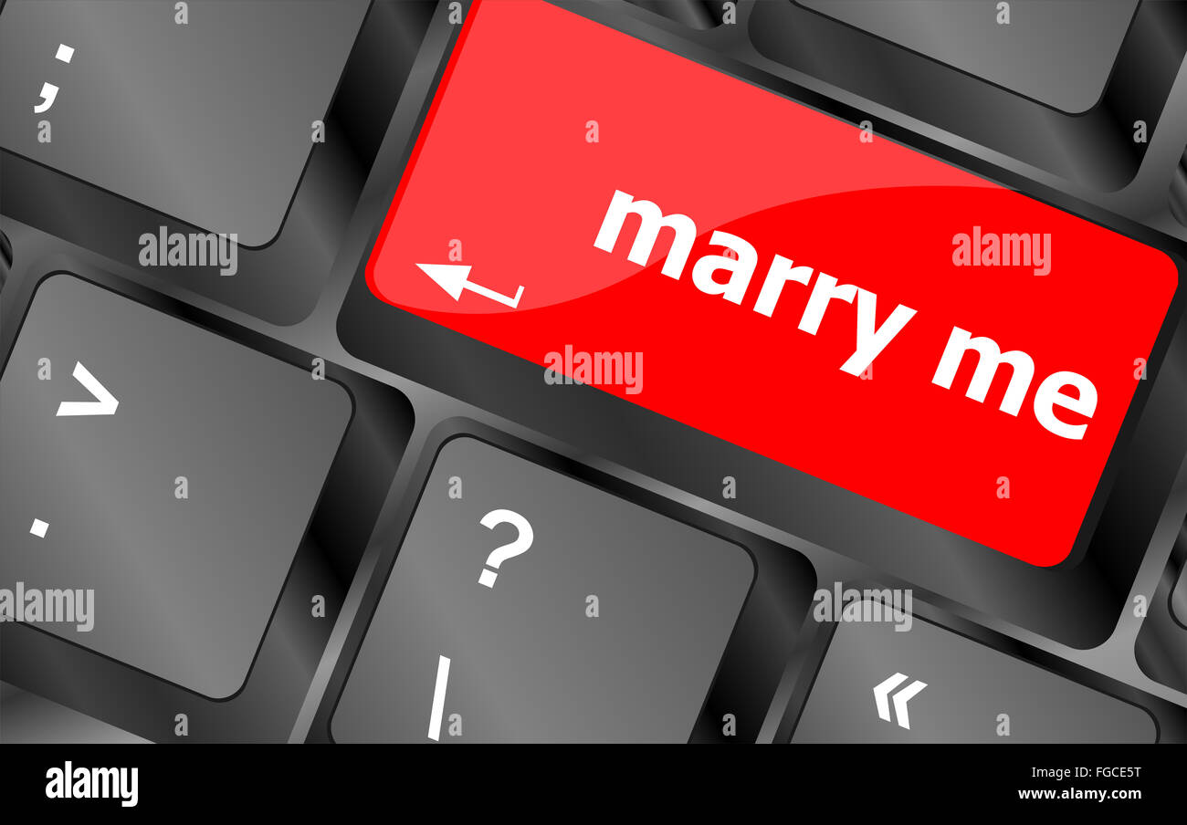 Wording Marry Me on computer keyboard key Stock Photo - Alamy
