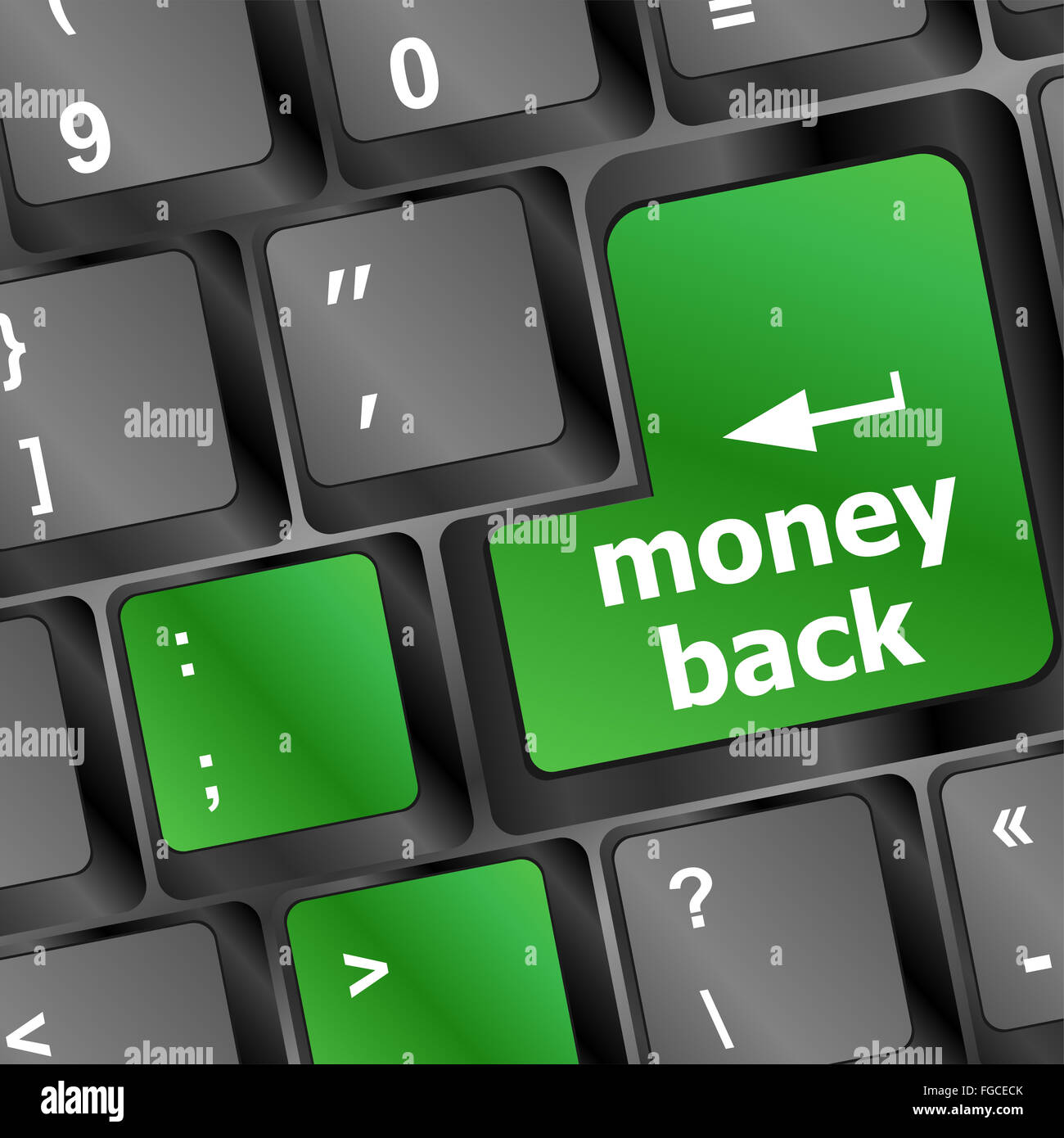 Keyboard with Money back text on button Stock Photo - Alamy