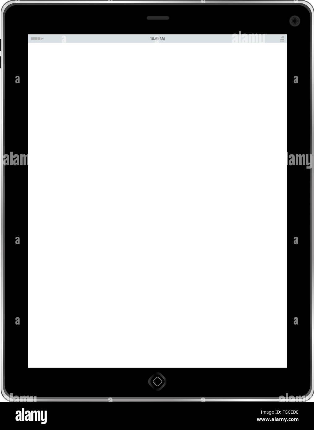 Tablet computer. Black frame tablet pc with white screen. isolated of ...