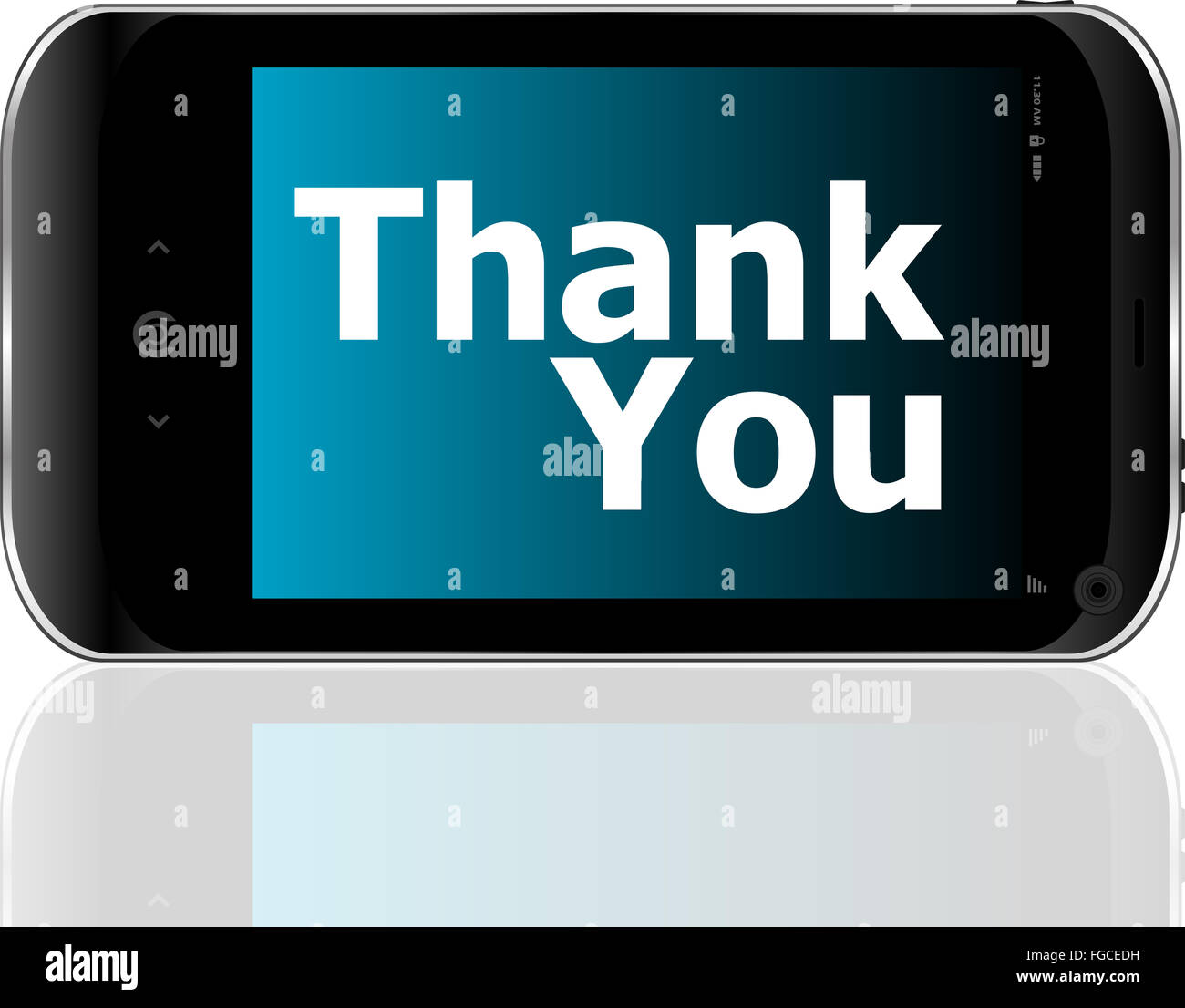 smart phone with thank you word Stock Photo - Alamy