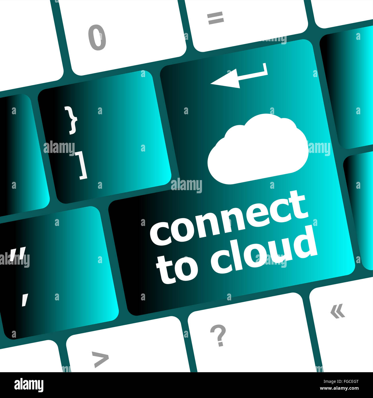 connect to cloud, computer keyboard for cloud computing Stock Photo - Alamy