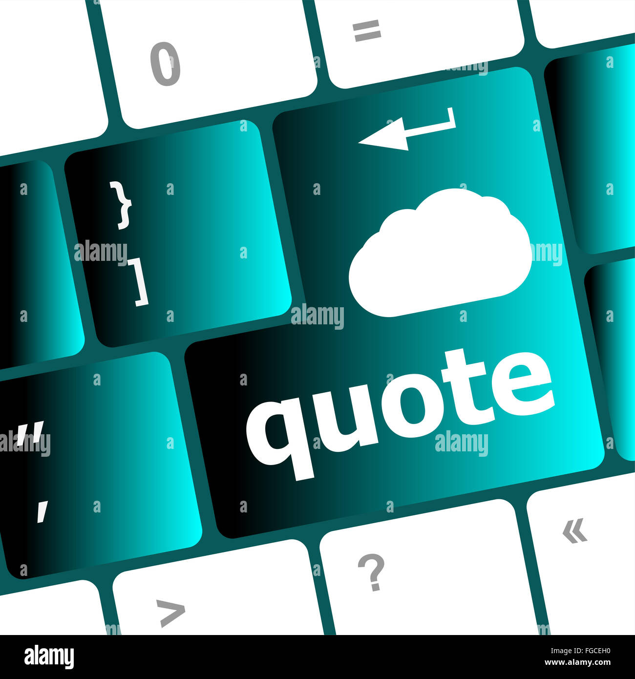 keyboard key for quote - business concept Stock Photo - Alamy