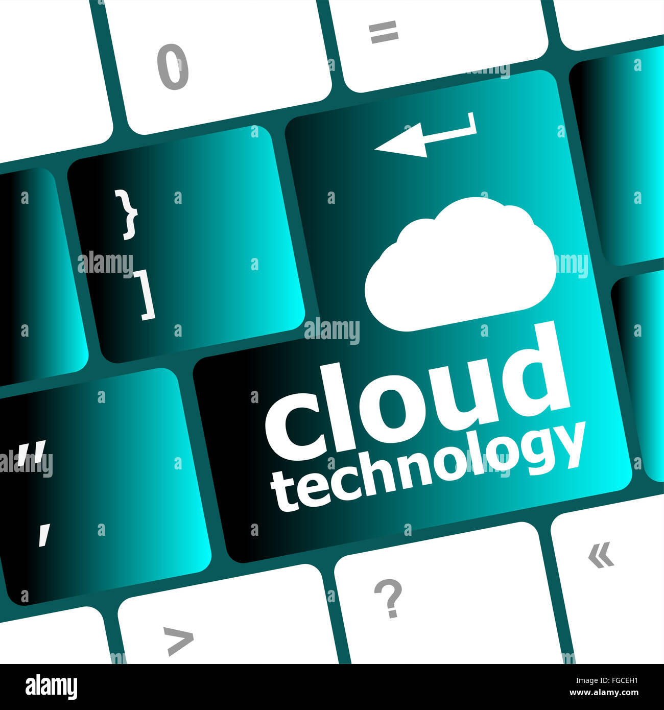 computer keyboard for cloud technology Stock Photo - Alamy