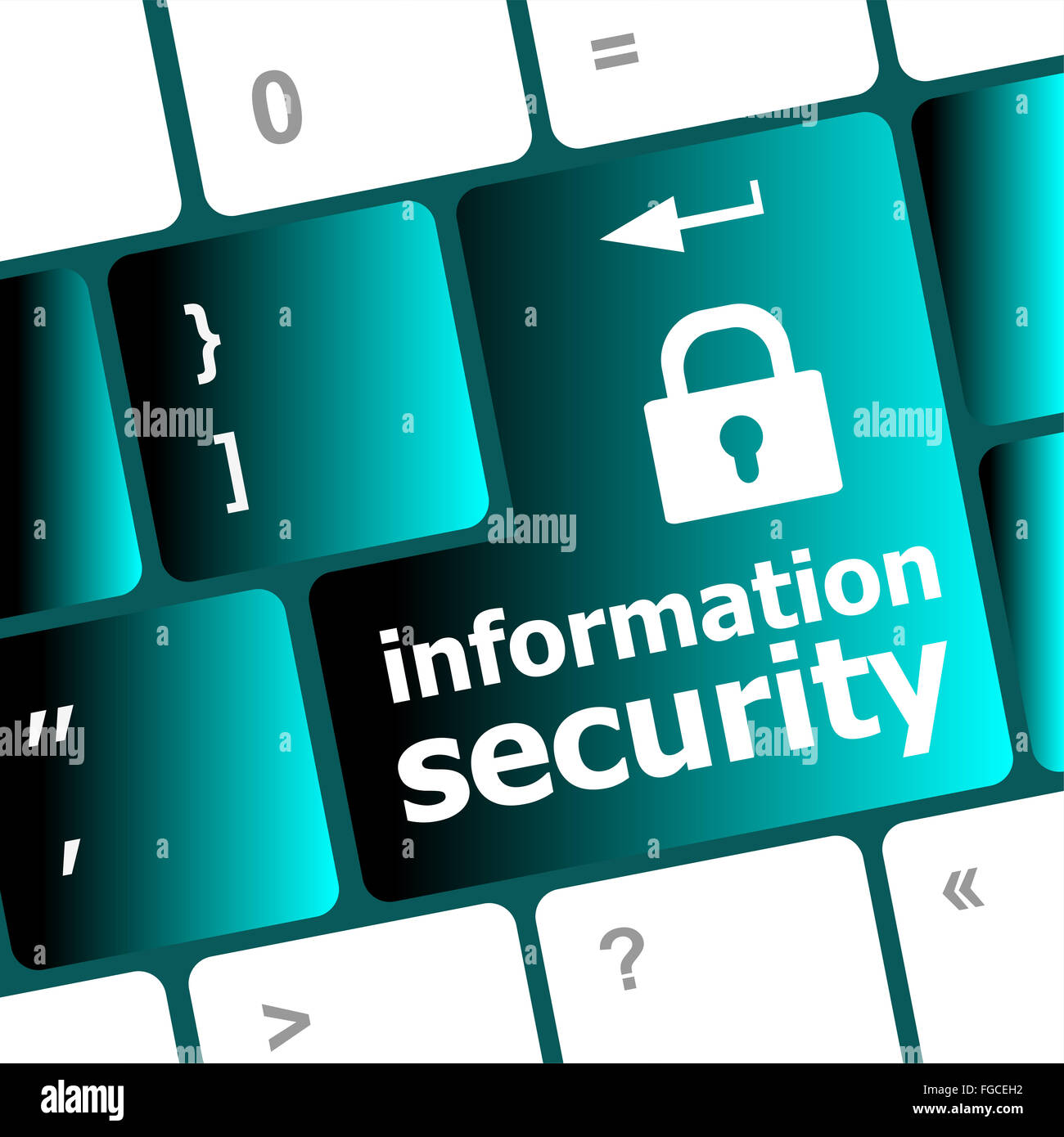 Privacy concept: computer keyboard with Closed Padlock icon and word ...