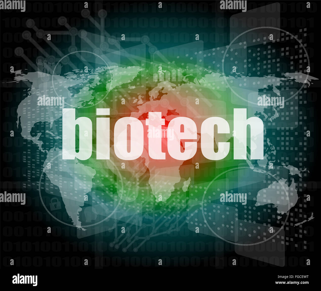 biotech words on digital touch screen interface Stock Photo - Alamy