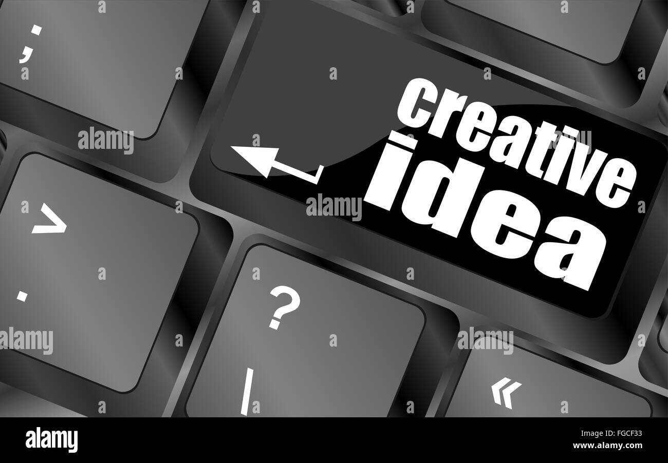 creative idea on computer keyboard key button Stock Photo - Alamy