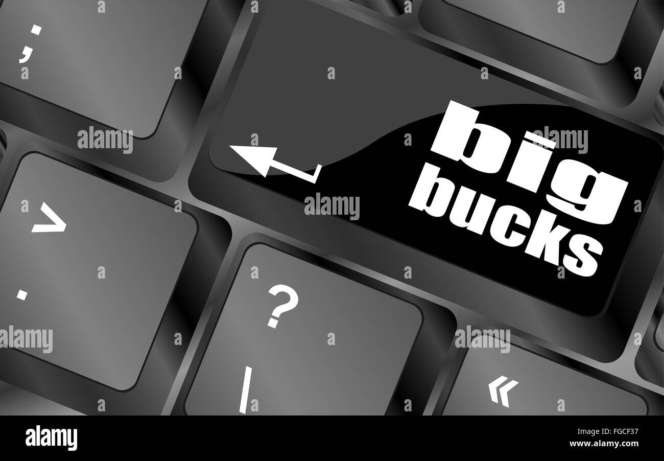big bucks on computer keyboard key button Stock Photo - Alamy