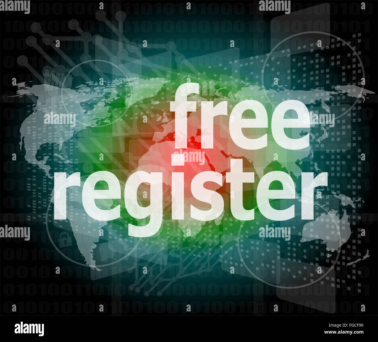 digital background with free registration word. global internet concept ...