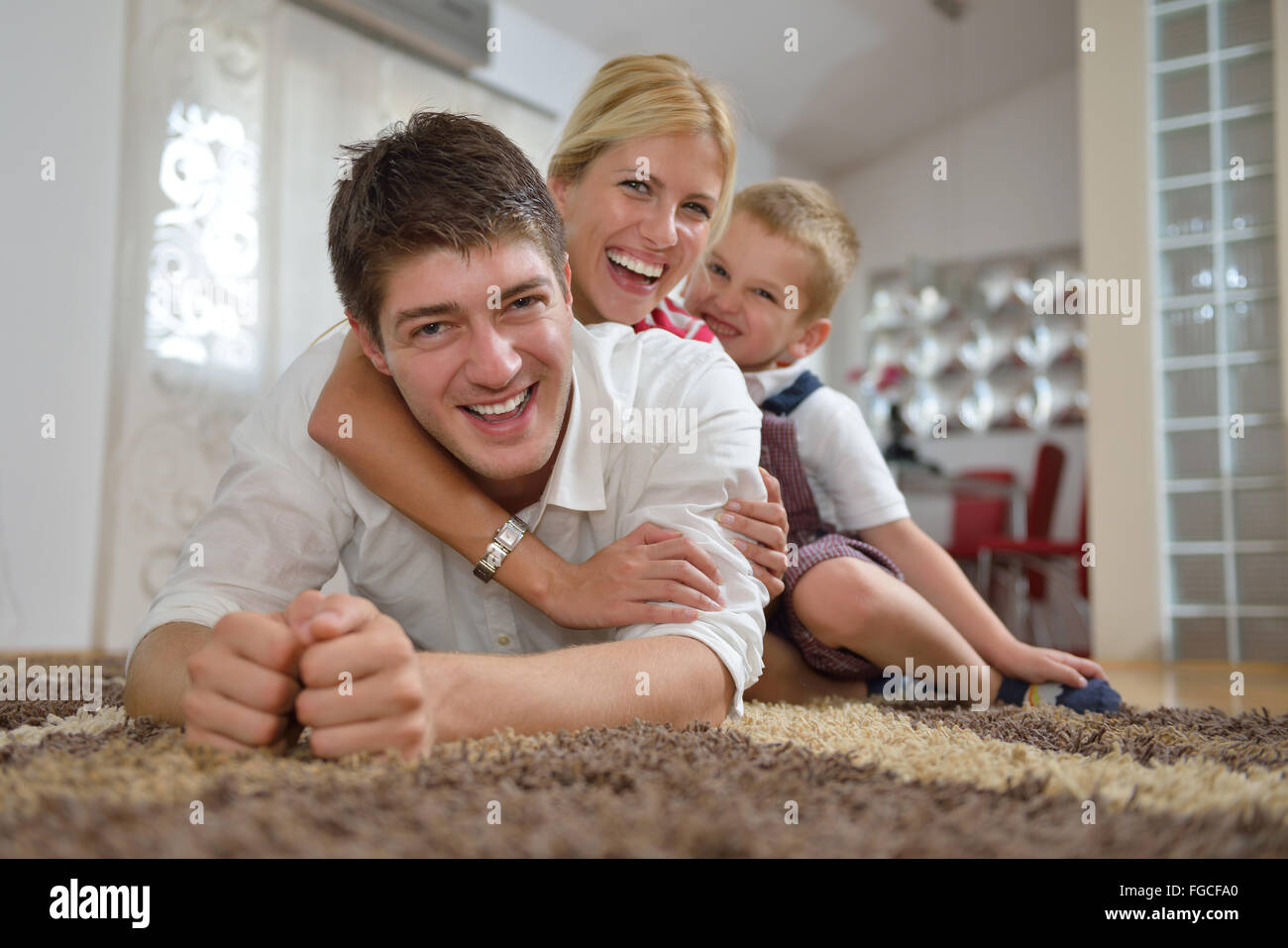 family at home Stock Photo - Alamy