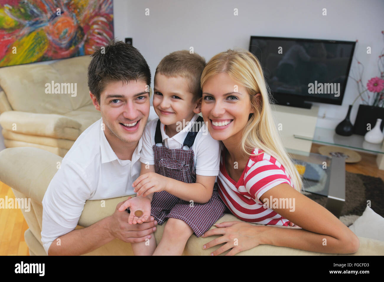 family at home Stock Photo - Alamy