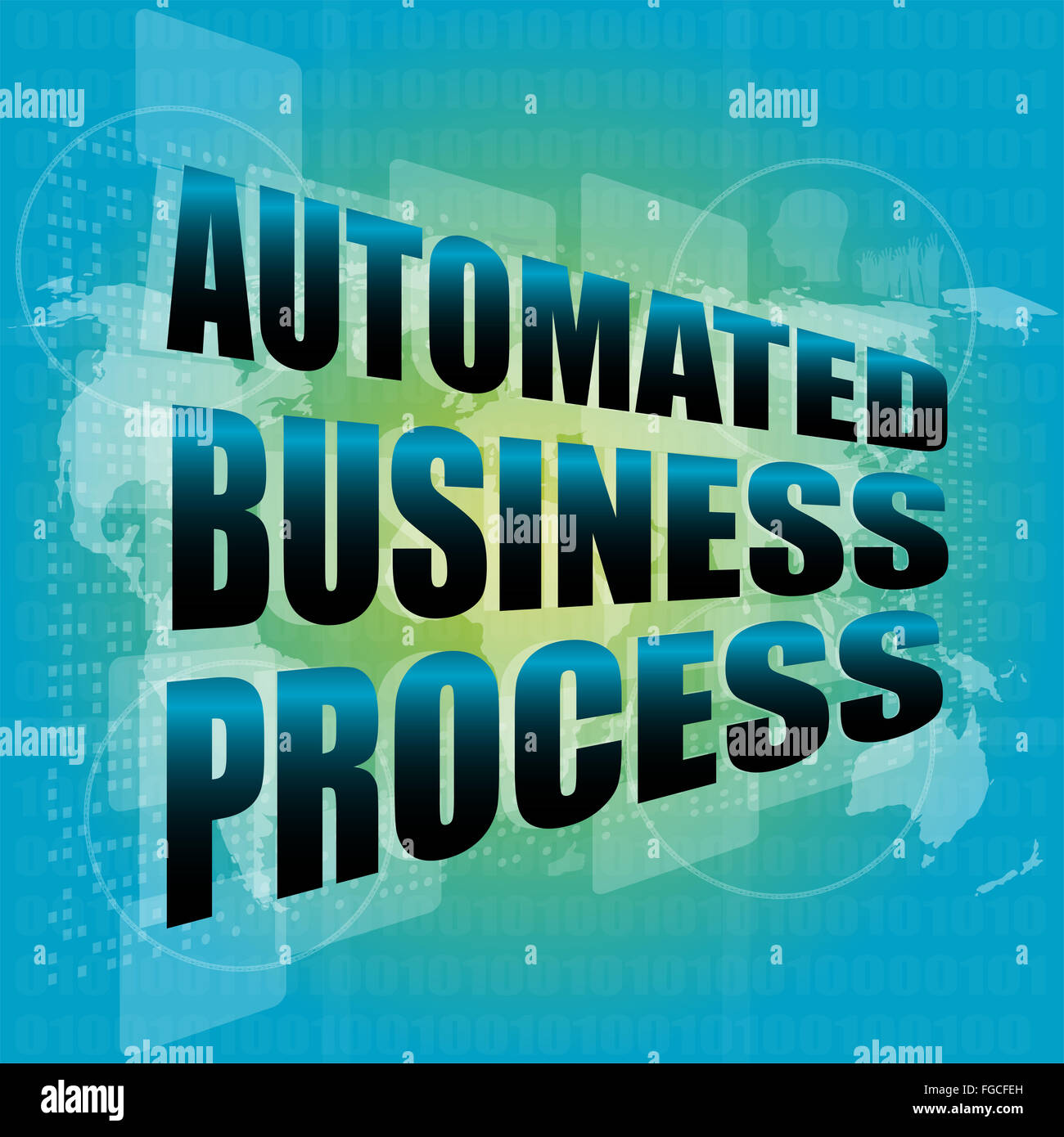 business concept, automated business process digital touch screen ...