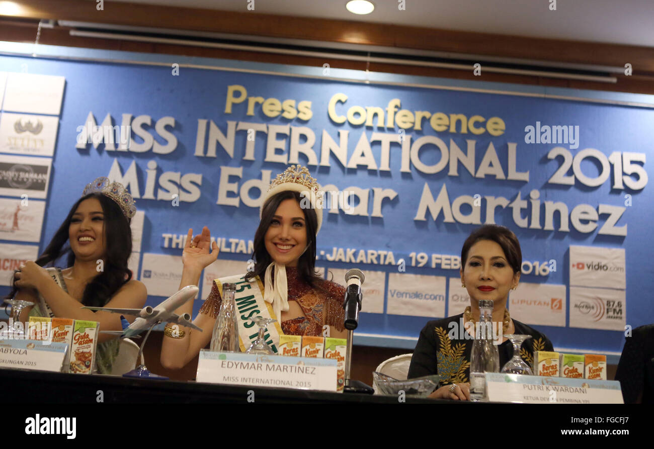 Jakarta, Indonesia. 19th Feb, 2016. Visit Miss International 2015 ...