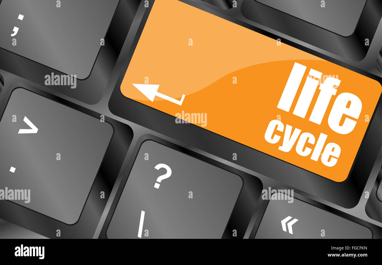 life cycle on laptop keyboard key Stock Photo - Alamy