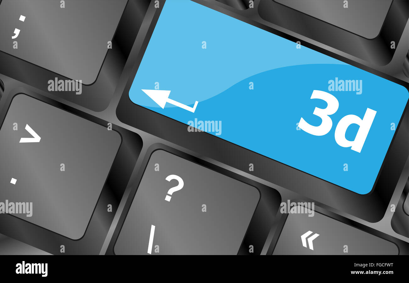 3d words symbol on a button keyboard Stock Photo - Alamy