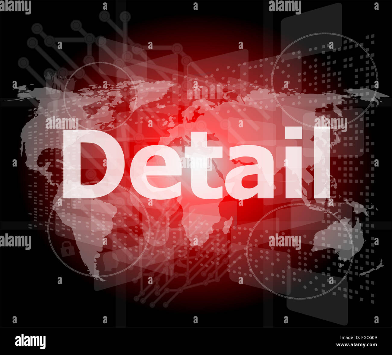 The word detail on digital screen, business concept Stock Photo - Alamy