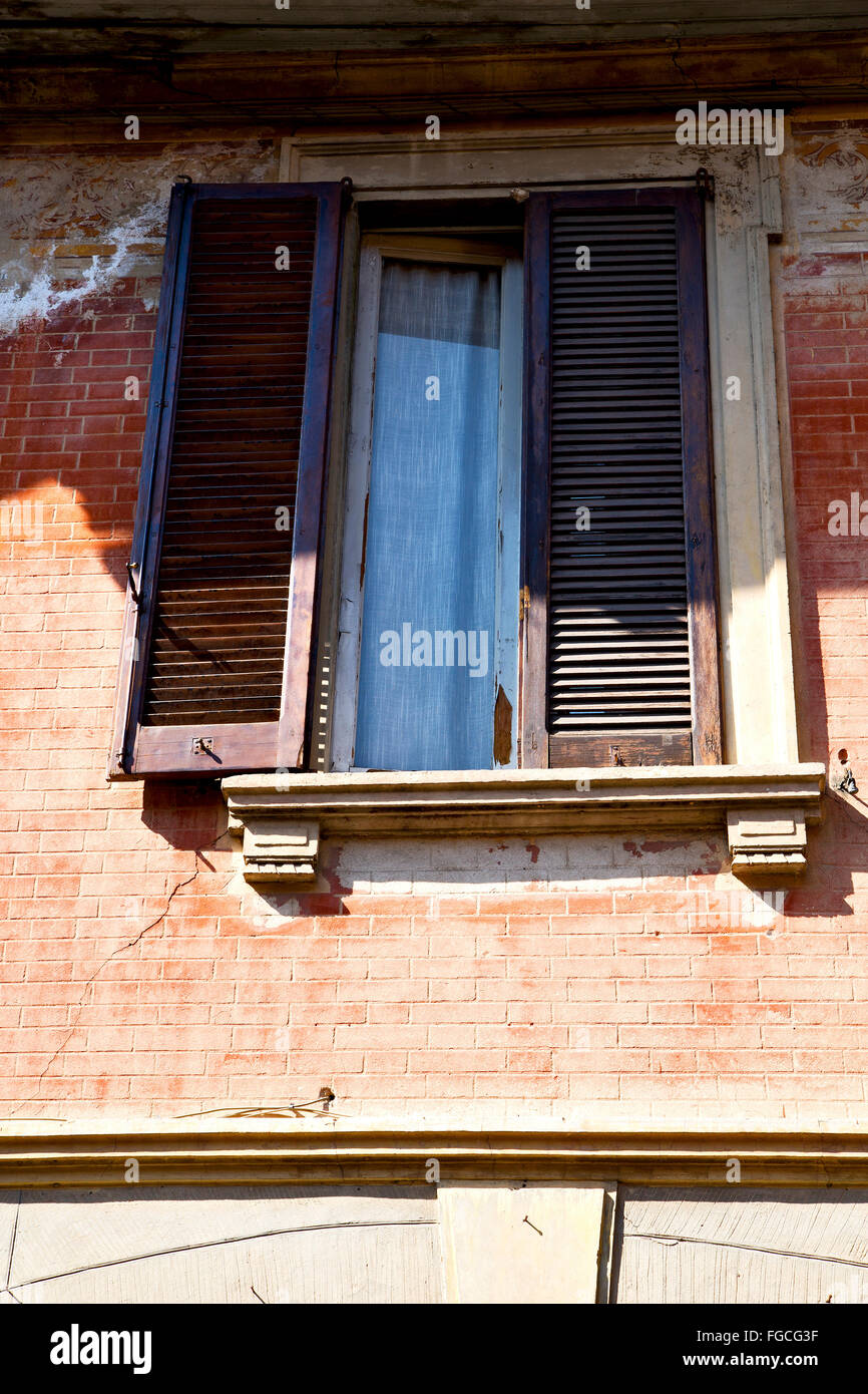 shutter europe italy lombardy in the milano old window closed brick ...