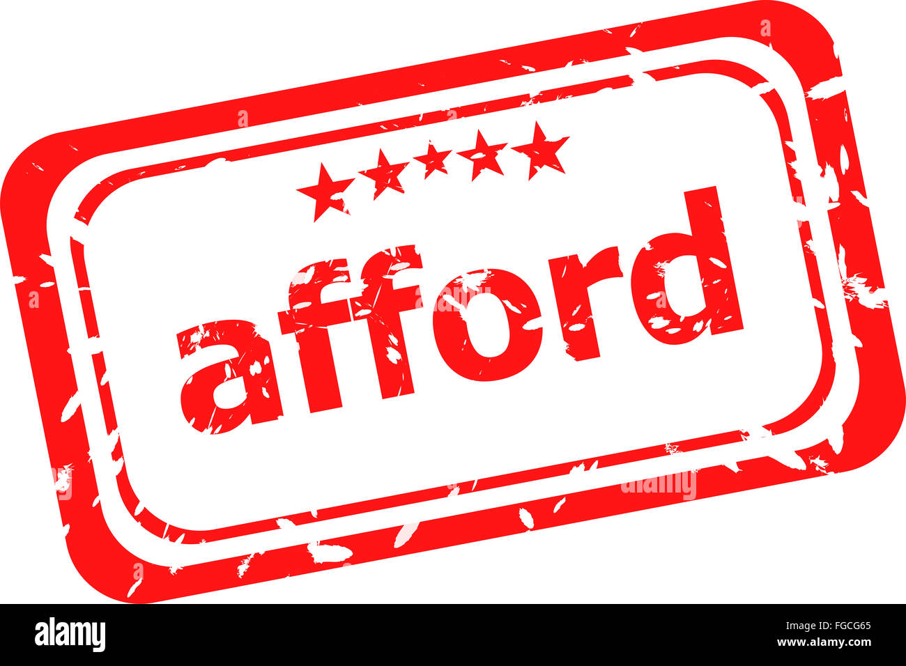 red rubber stamp with afford word Stock Photo - Alamy
