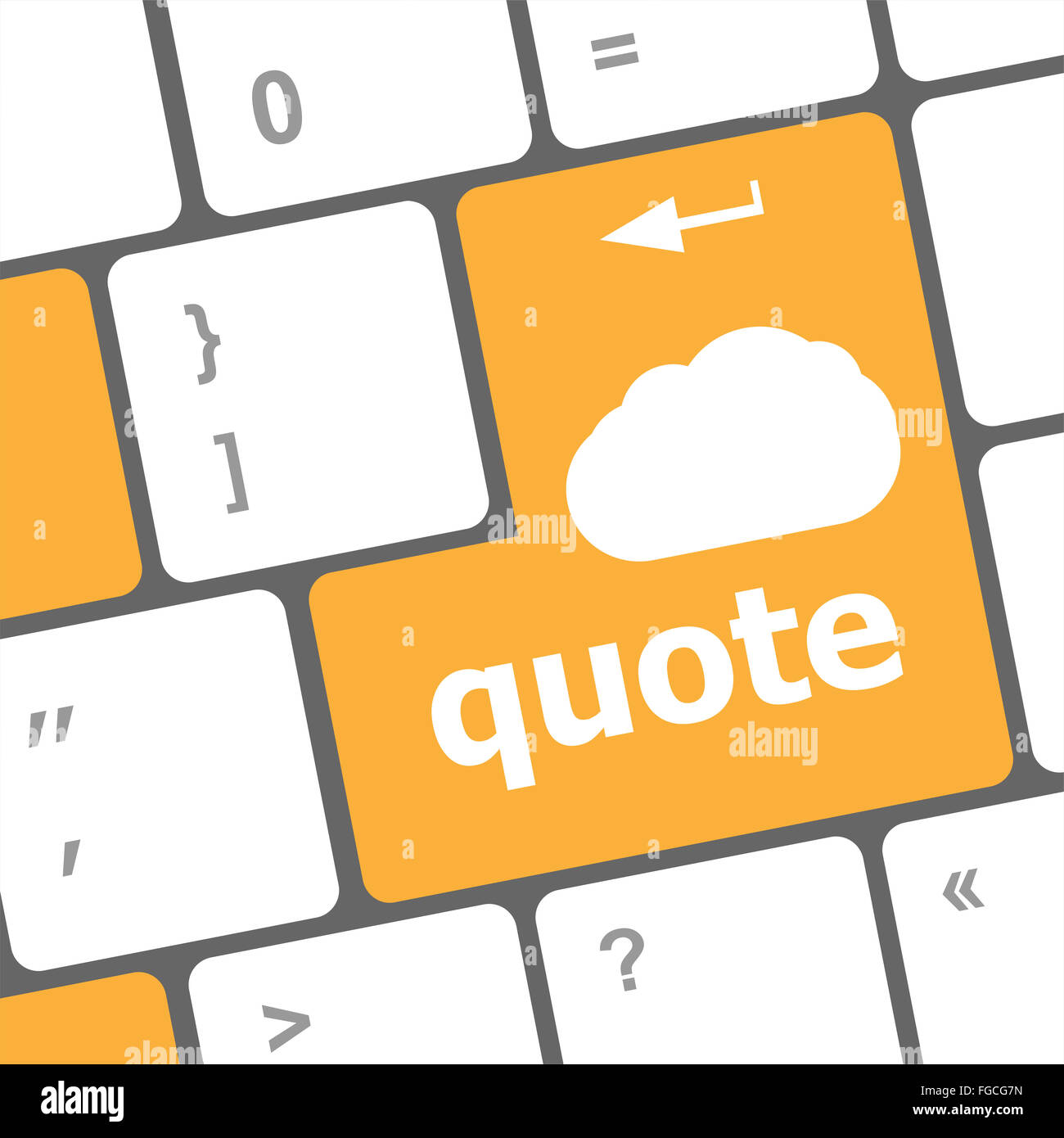 keyboard key for quote - business concept Stock Photo - Alamy