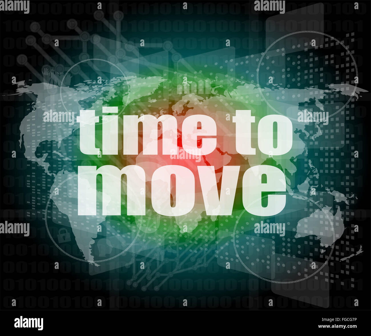 time to move words on digital touch screen Stock Photo - Alamy