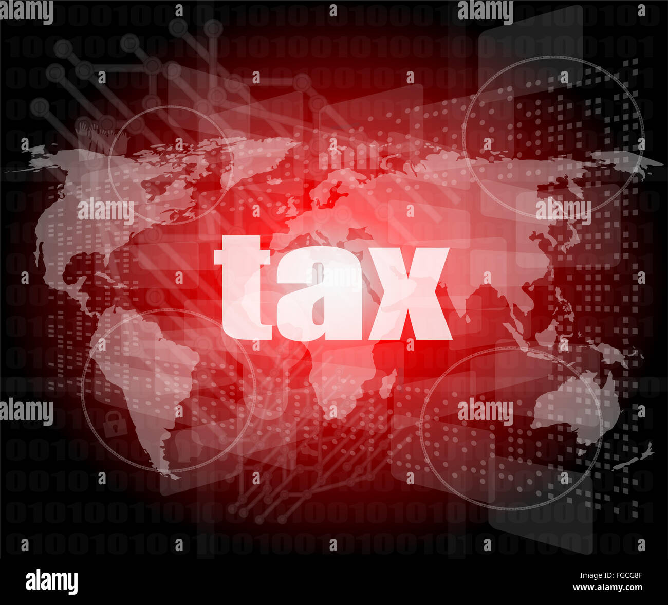 tax word on digital touch screen Stock Photo - Alamy