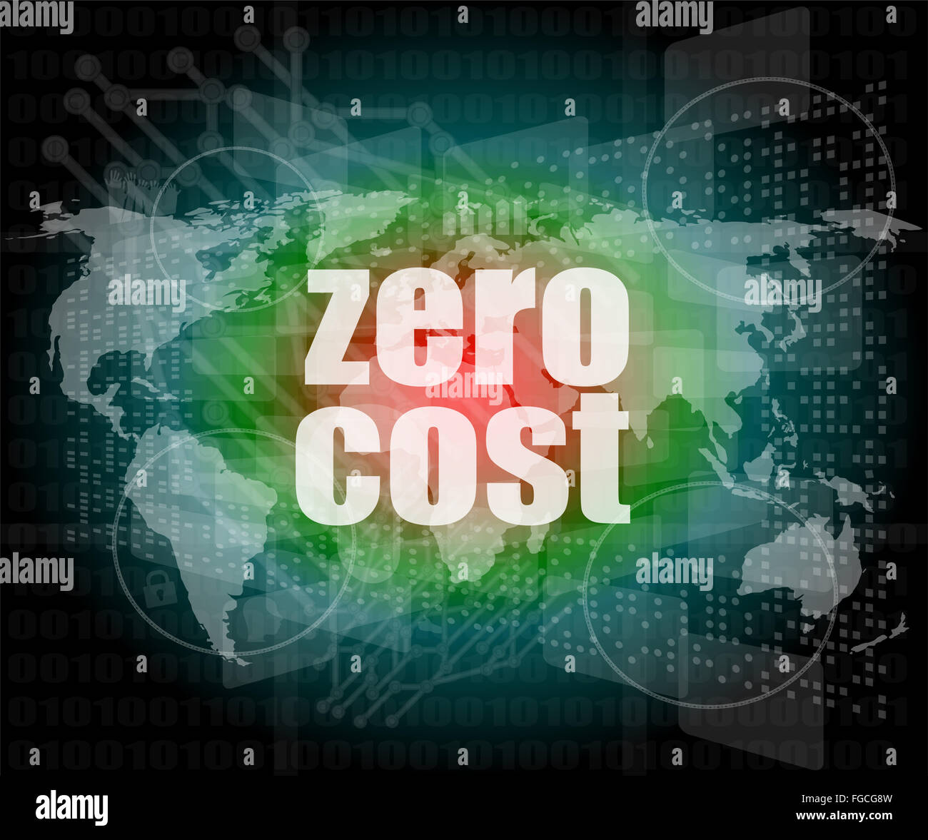 zero cost words on digital touch screen, business concept Stock Photo ...