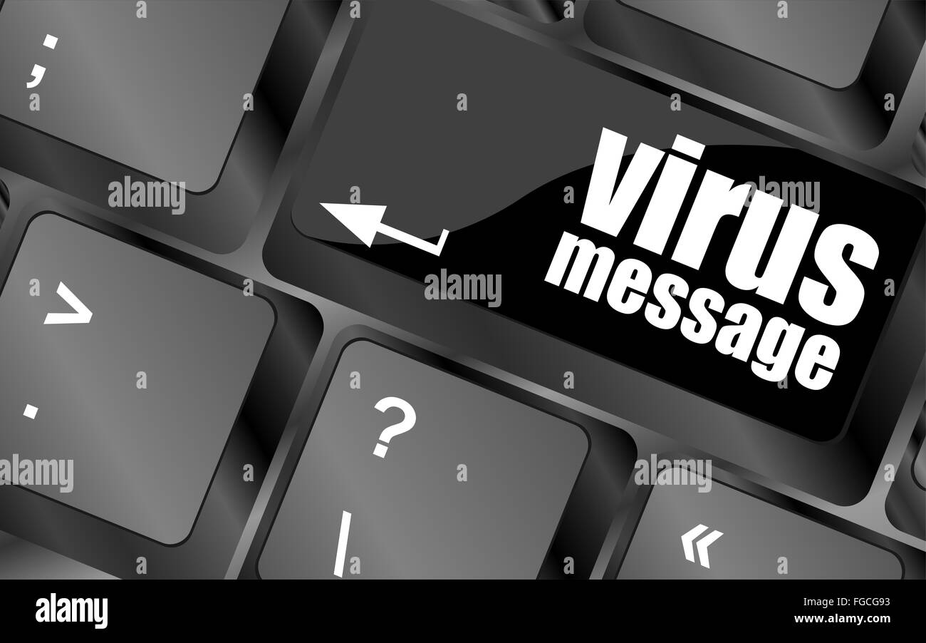 Computer keyboard with virus message key Stock Photo - Alamy