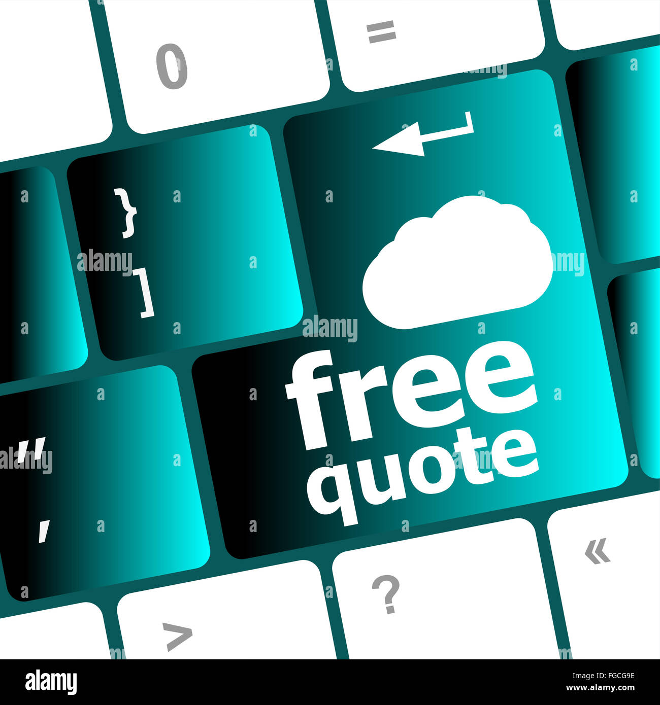 keyboard key for free quote - business concept Stock Photo - Alamy