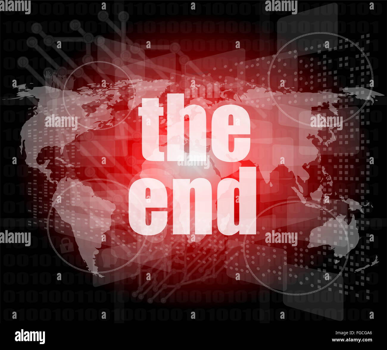 the end word on digital touch screen, business concept Stock Photo - Alamy