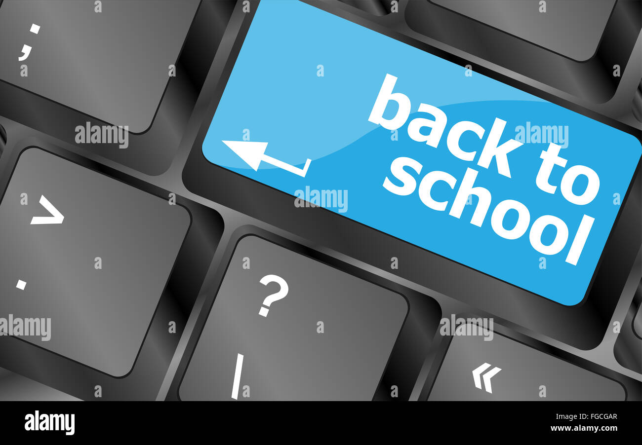 Back to school key on computer Stock Photo - Alamy