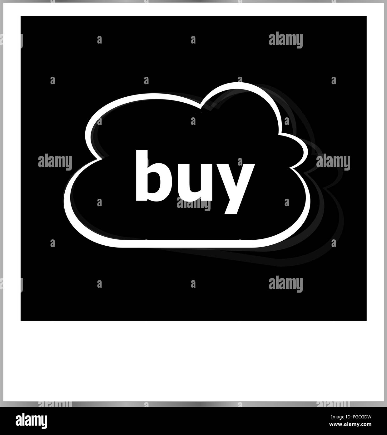 photo frame with buy word, business concept Stock Photo - Alamy