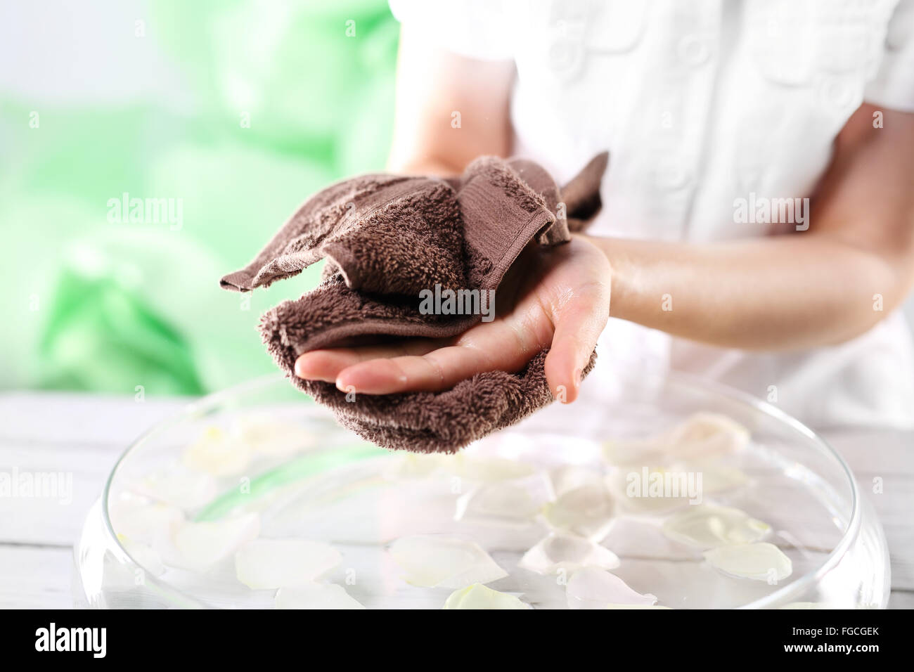 Red rose, symbol of beauty. Beauty salon, manicure rose. Ritual rose ...