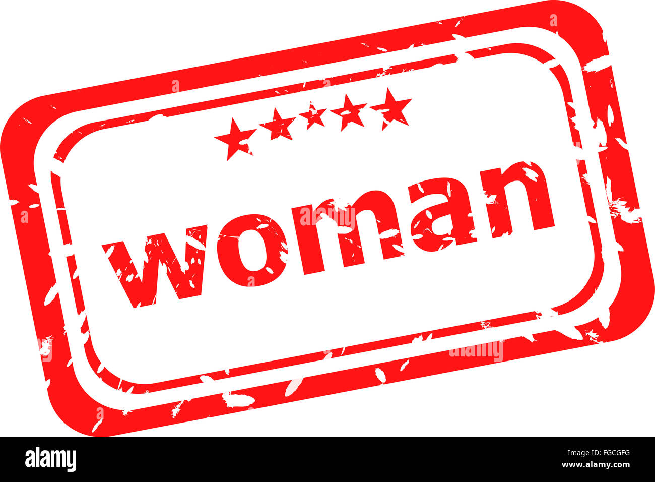 woman rubber stamp over a white background Stock Photo - Alamy