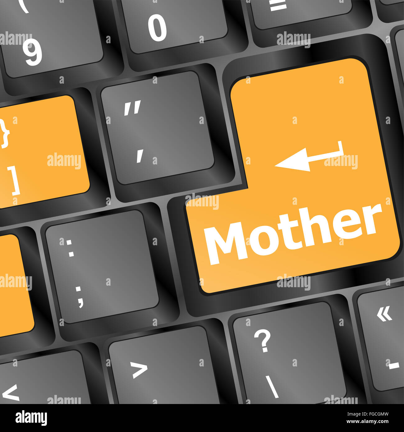 Keyboard with mother word on computer button Stock Photo - Alamy