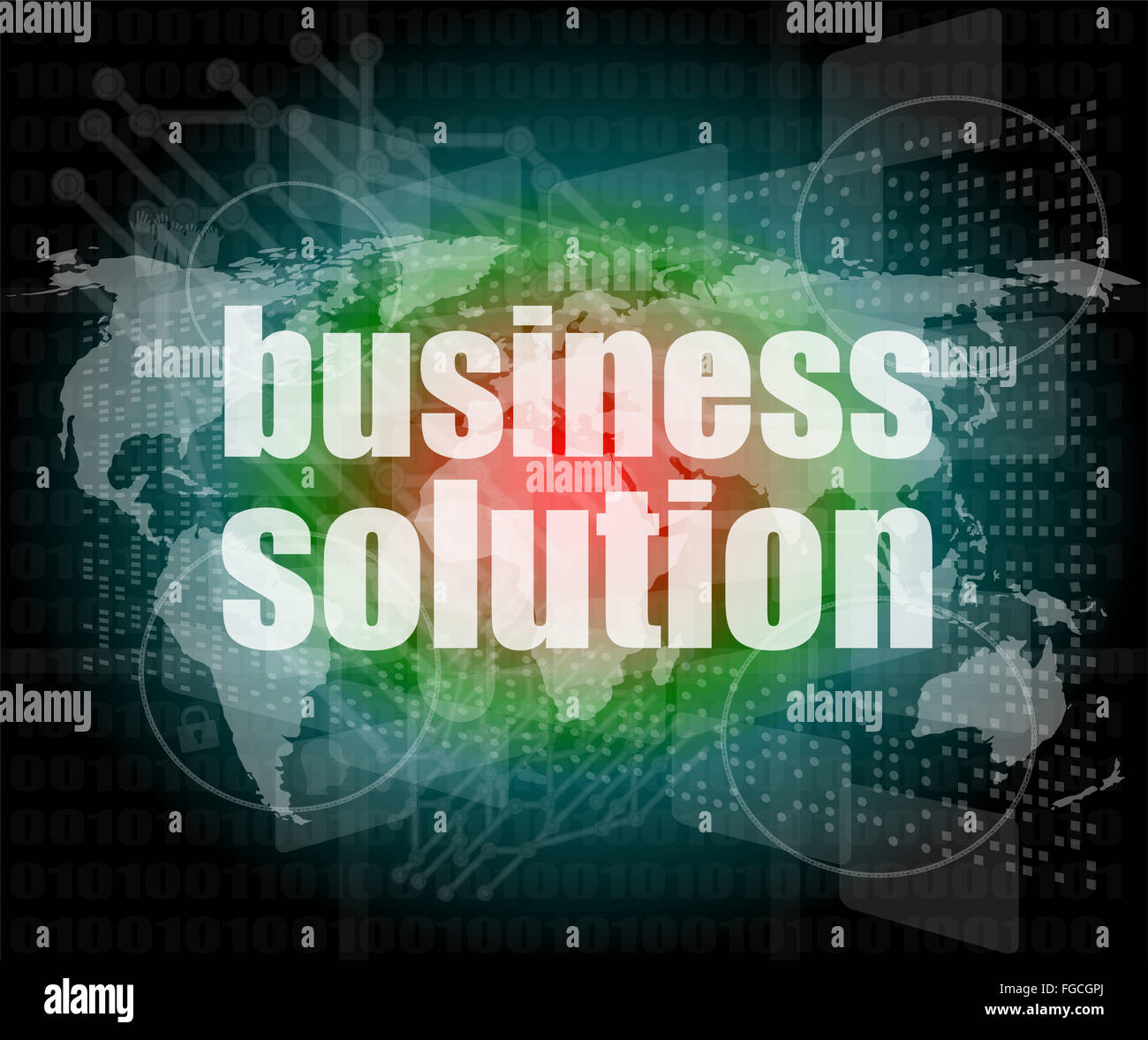 words business solution on digital screen, business concept Stock Photo ...