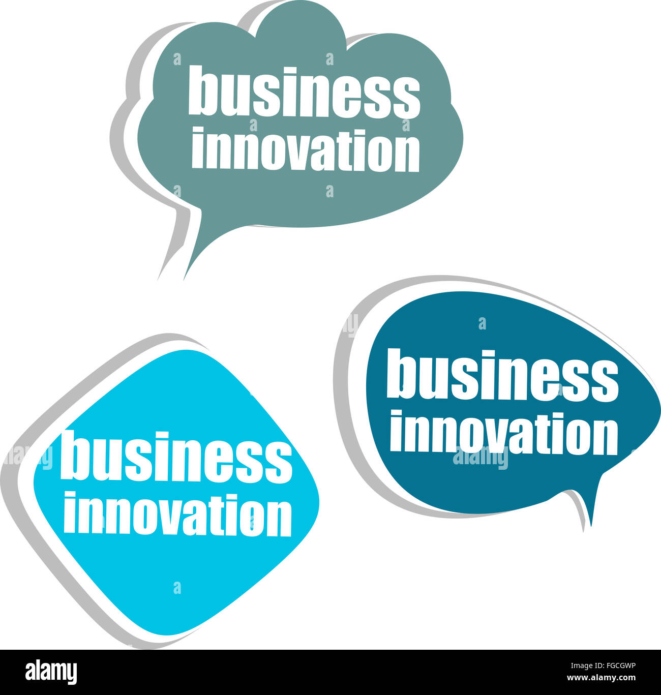 business innovation. Set of stickers, labels, tags. Template for ...