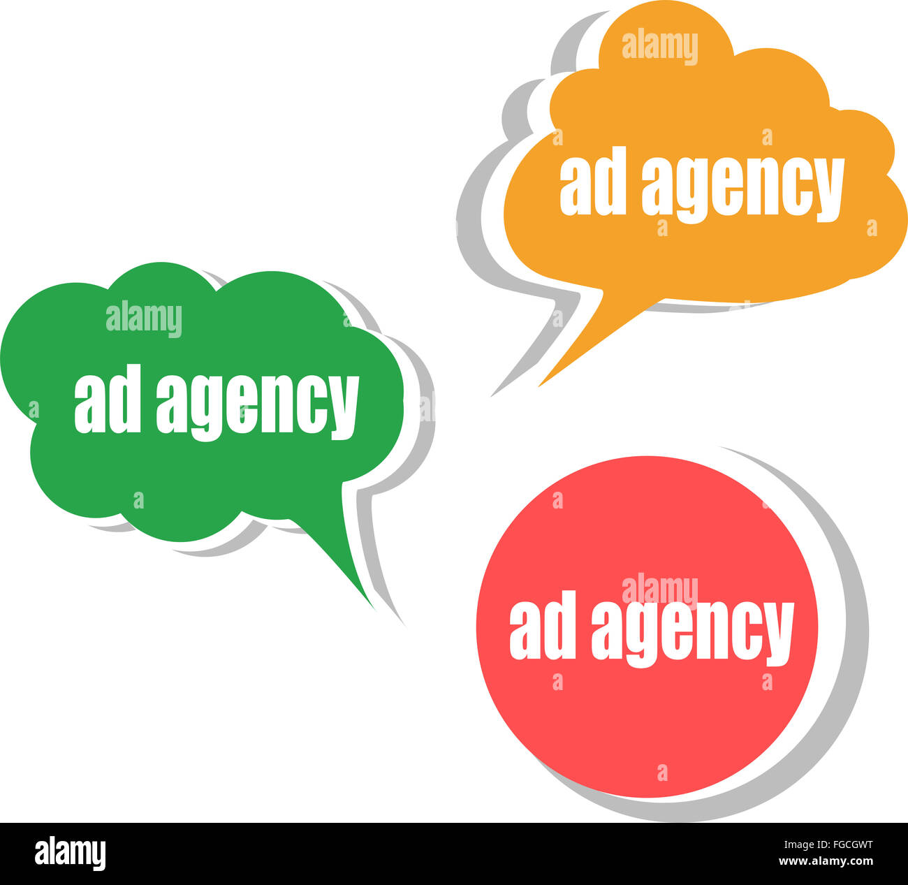 ad agency. Set of stickers, labels, tags. Business banners Stock Photo ...