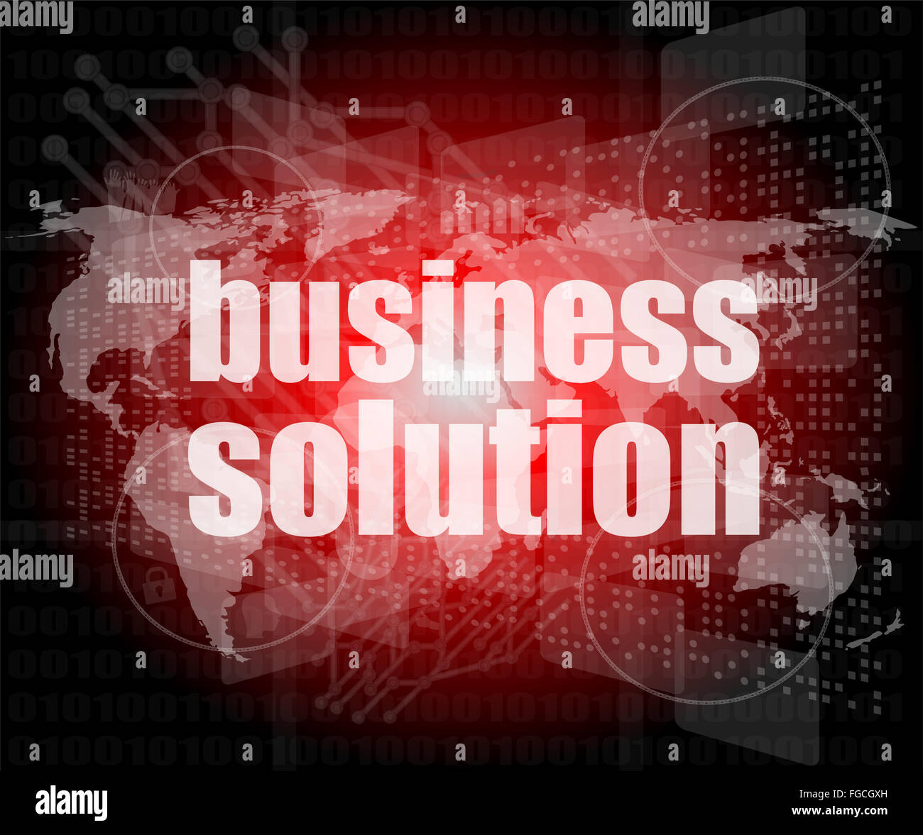 words business solution on digital screen, business concept Stock Photo ...