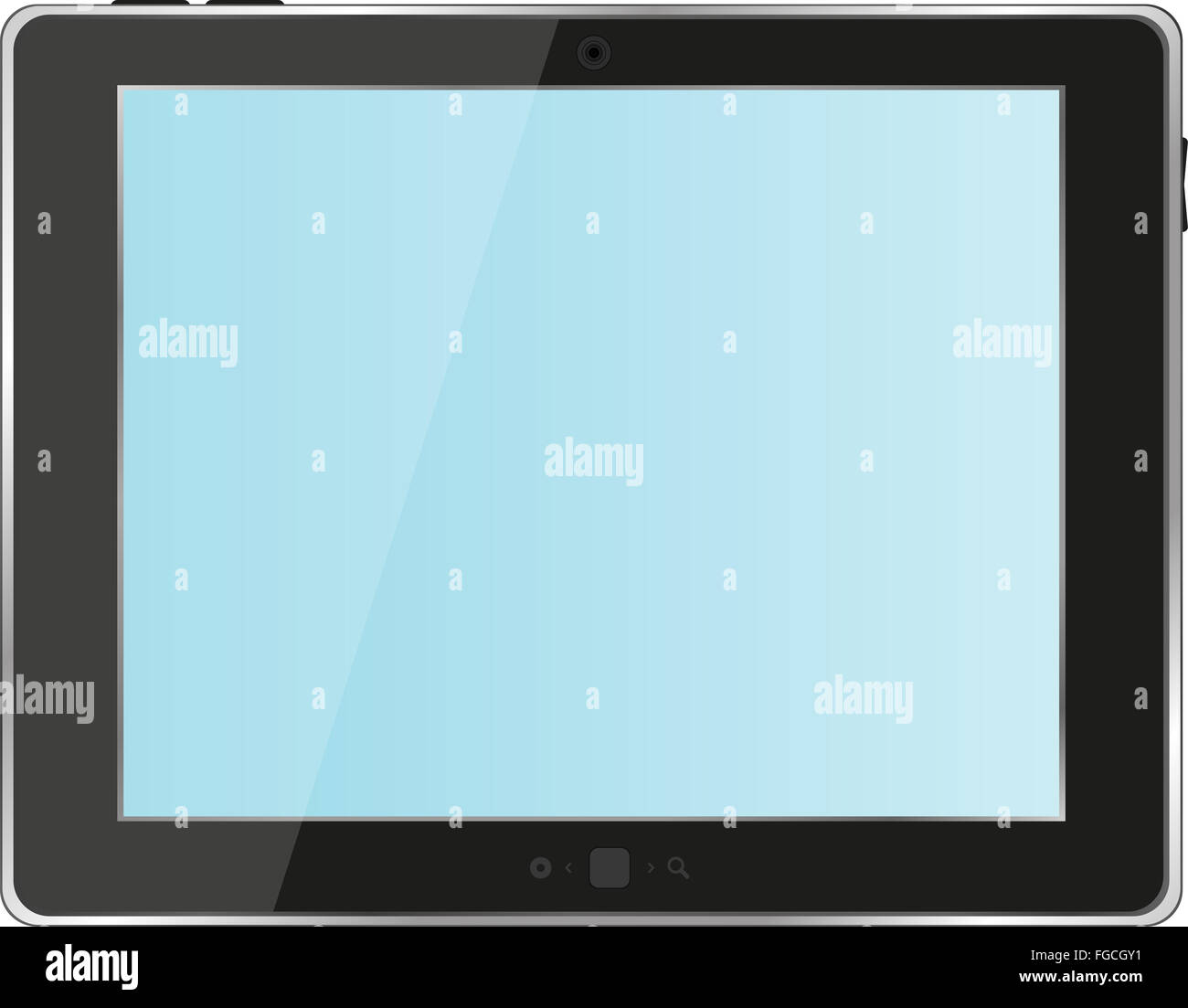 Black abstract tablet pc on white background Stock Photo - Alamy