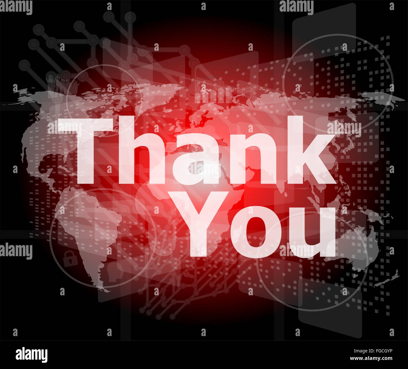 The word thank you on digital screen, social concept Stock Photo - Alamy