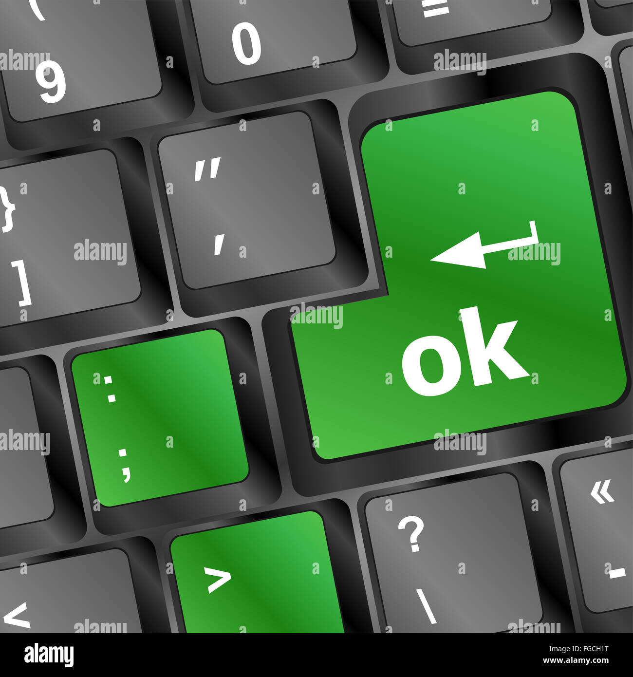 ok button on the keyboard key Stock Photo - Alamy