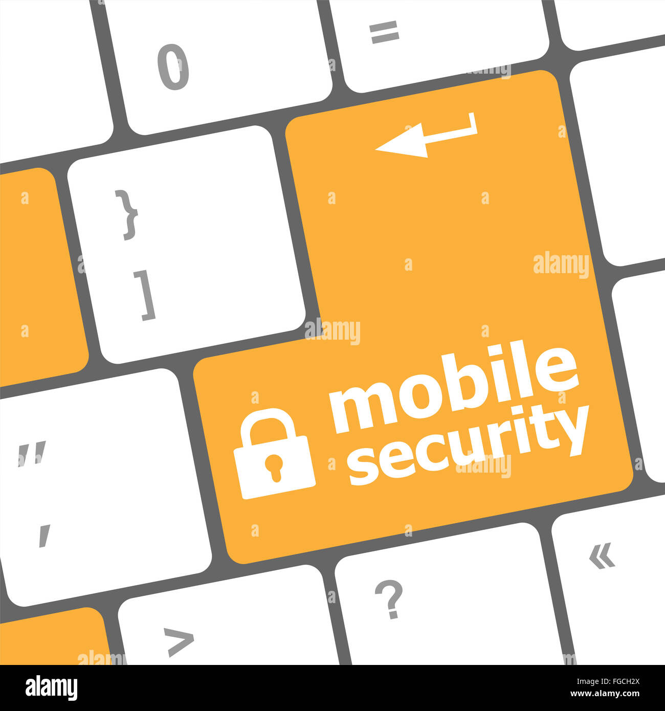 mobile security key on the keyboard of laptop computer Stock Photo - Alamy