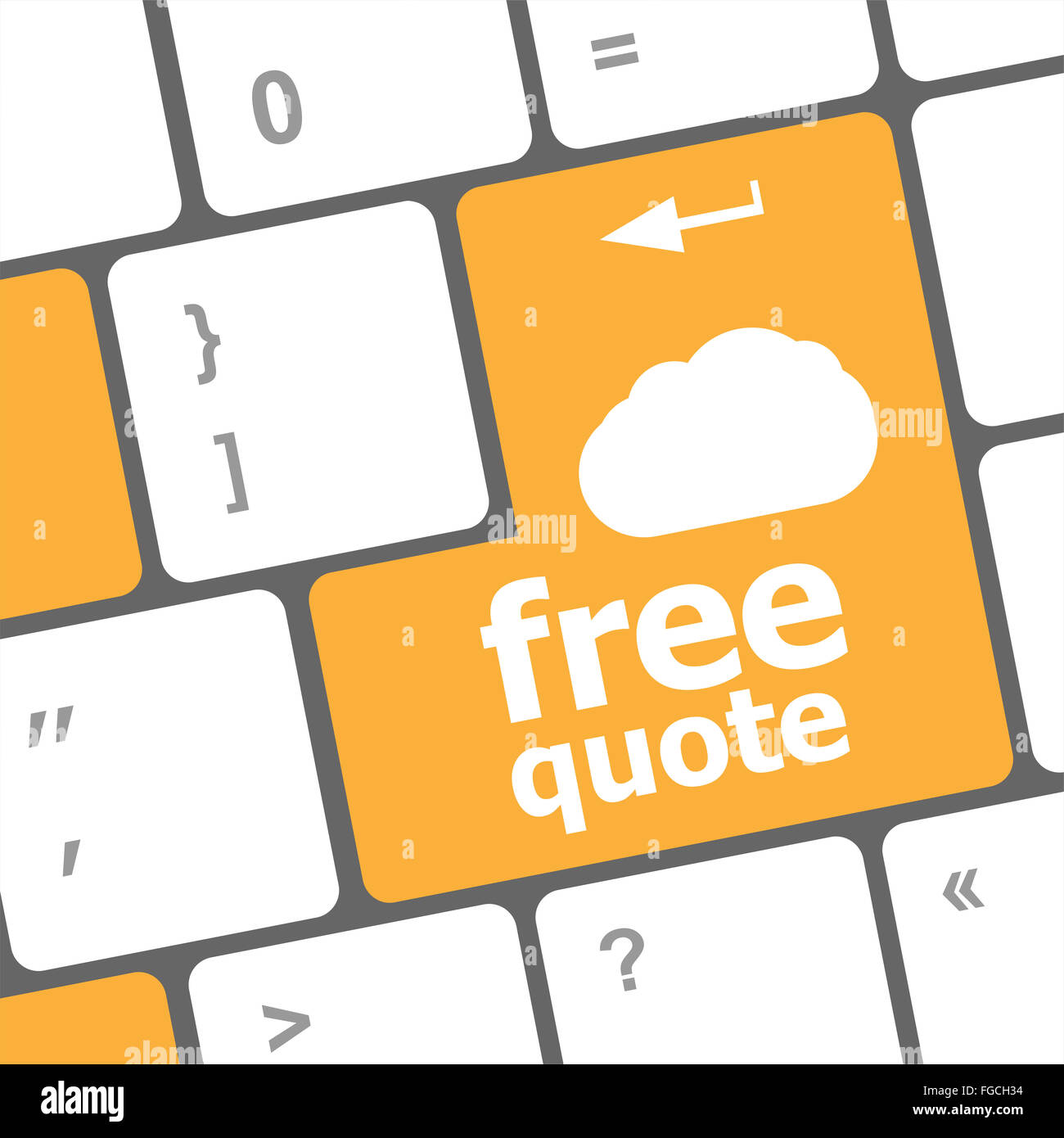 keyboard key for free quote - business concept Stock Photo - Alamy