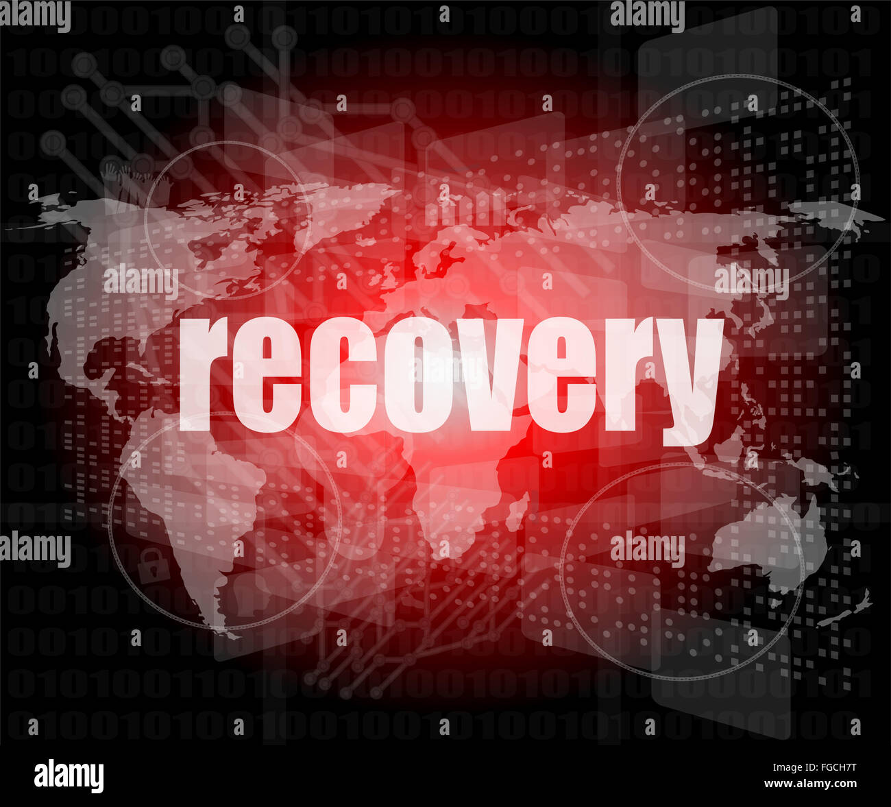 Information concept: word recovery on digital background Stock Photo ...