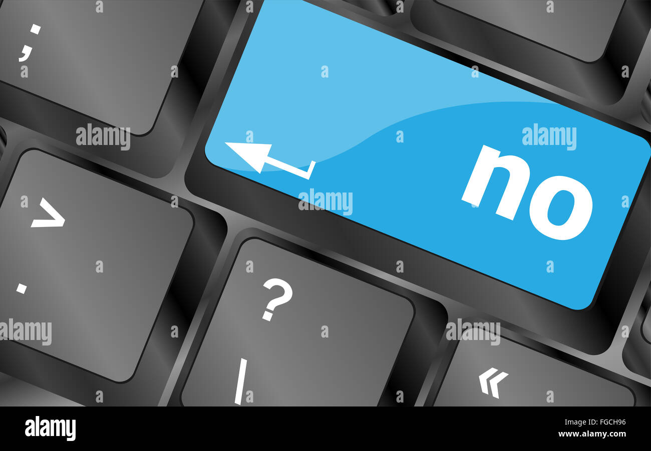 No - text on a button keyboard key Stock Photo - Alamy